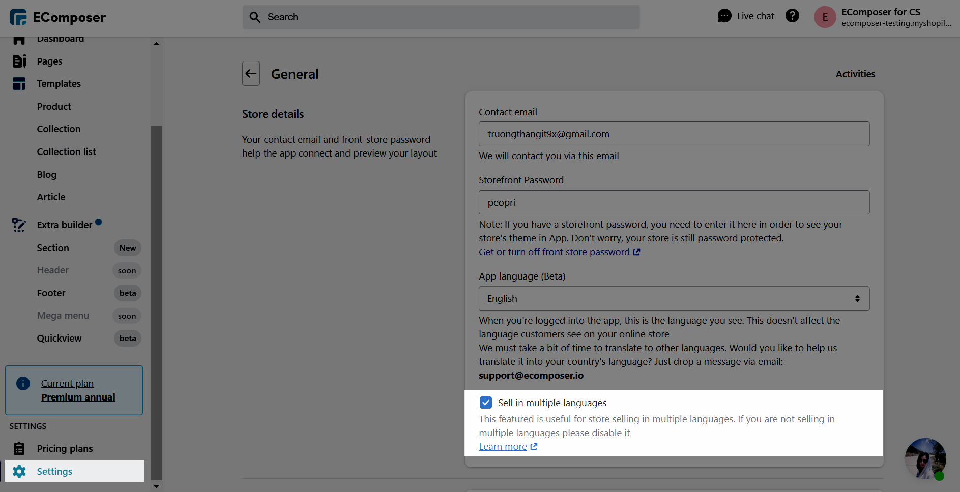 Translate EComposer Pages using third-party apps | EComposer Landing Page Builder