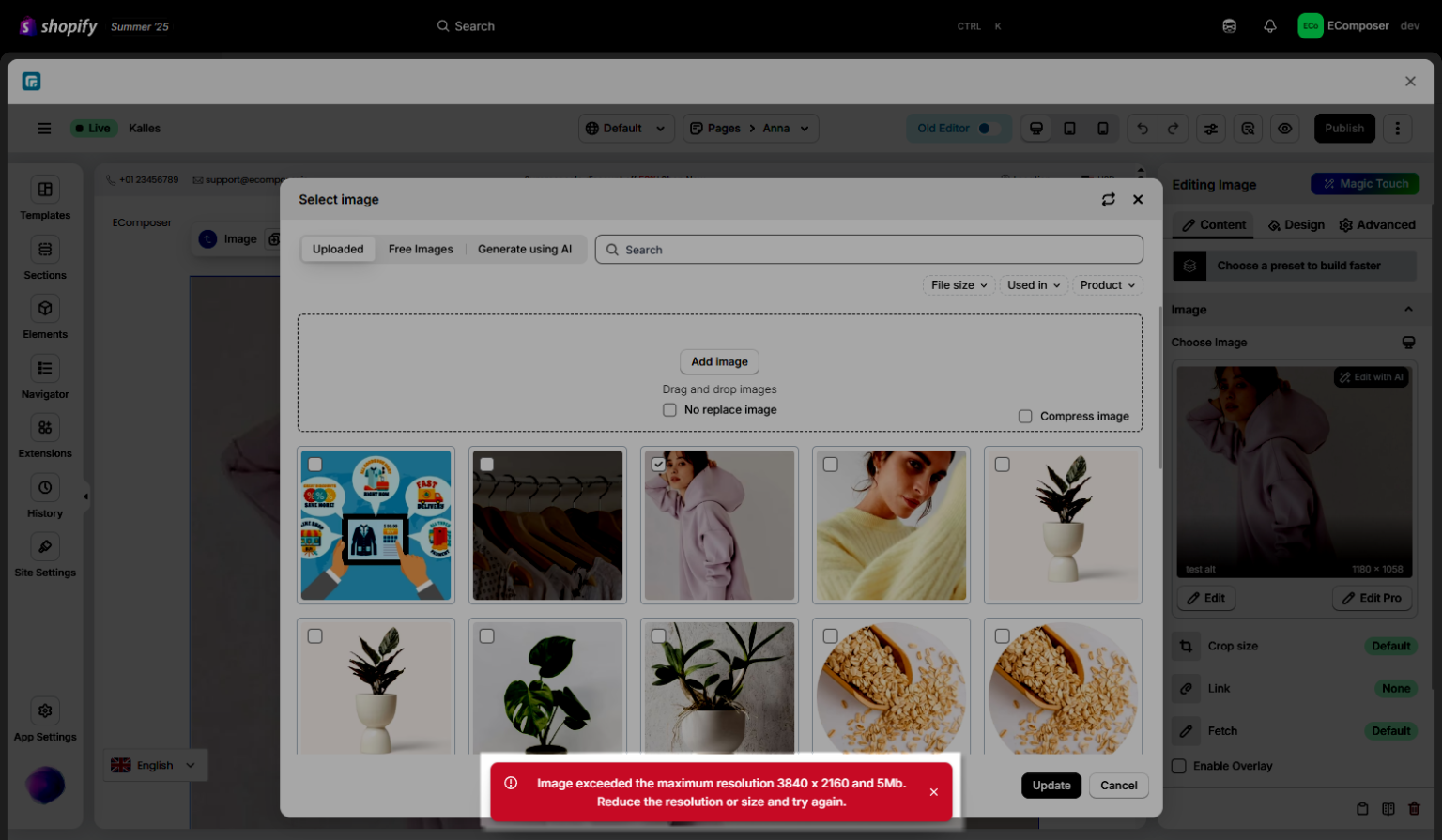How to solve the error when uploading images that exceed the allowed ...