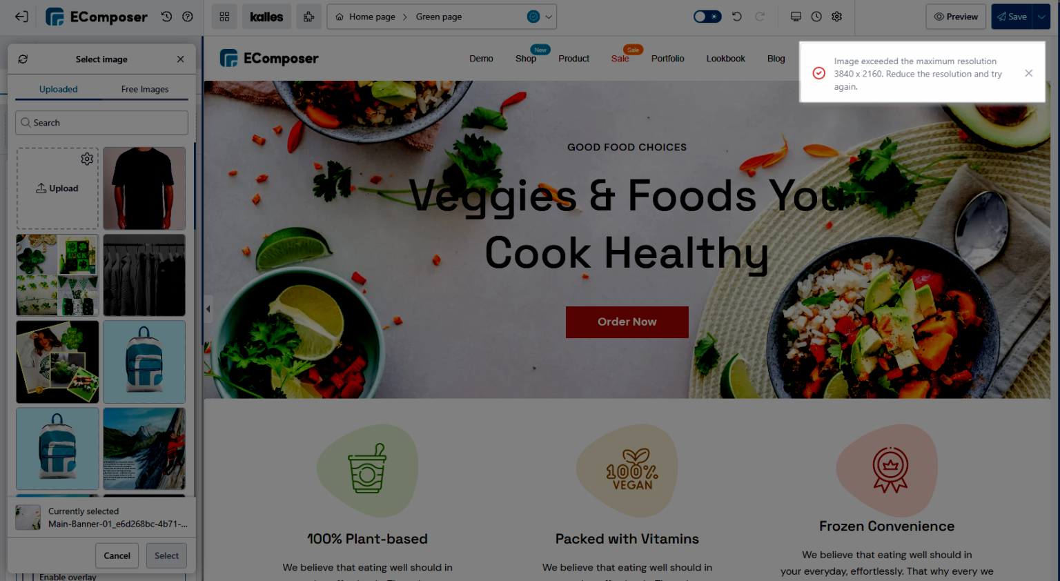 How to solve the error when uploading images that exceed the allowed resolution? | EComposer ...