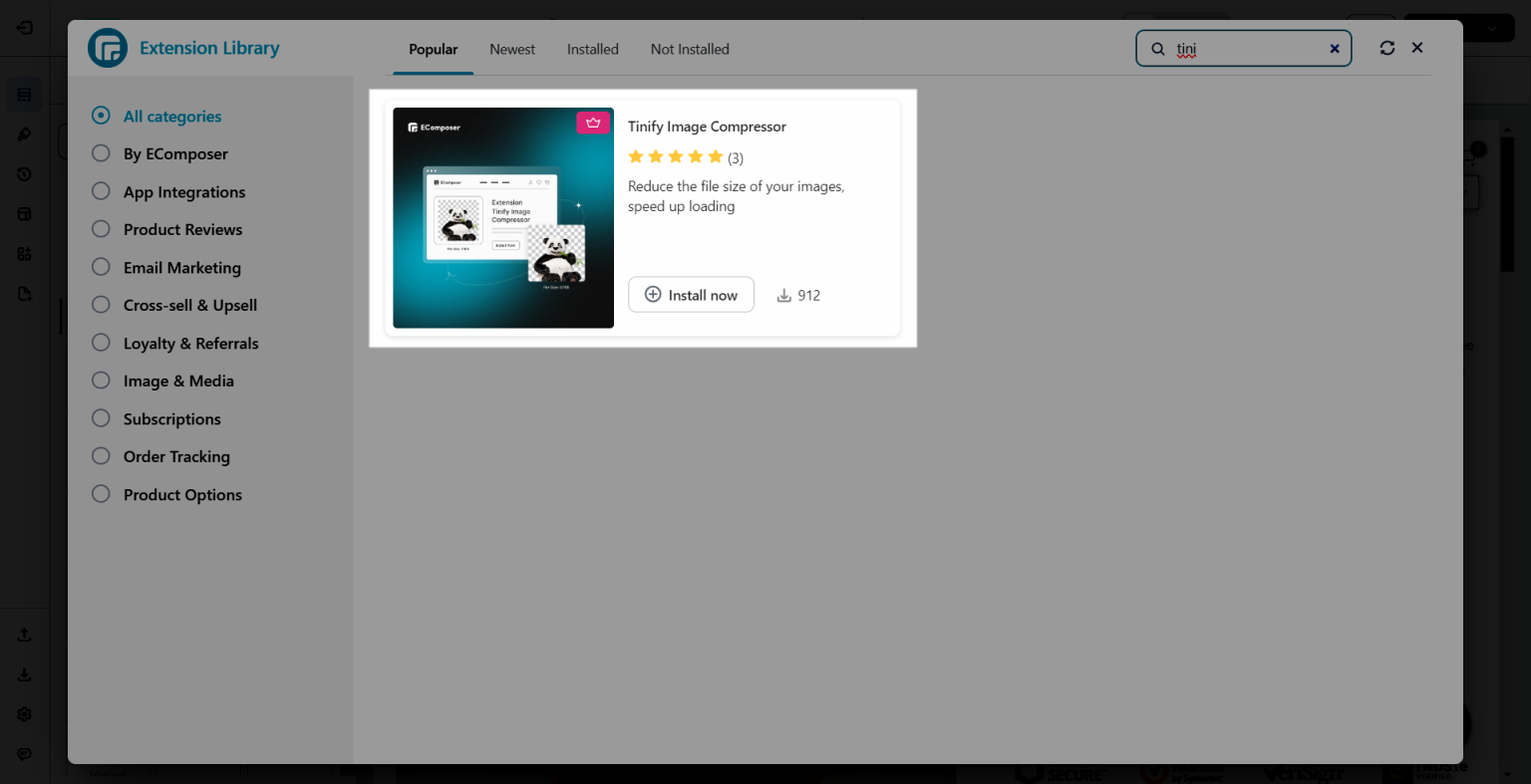 Tinify Compress Image | EComposer Landing Page Builder