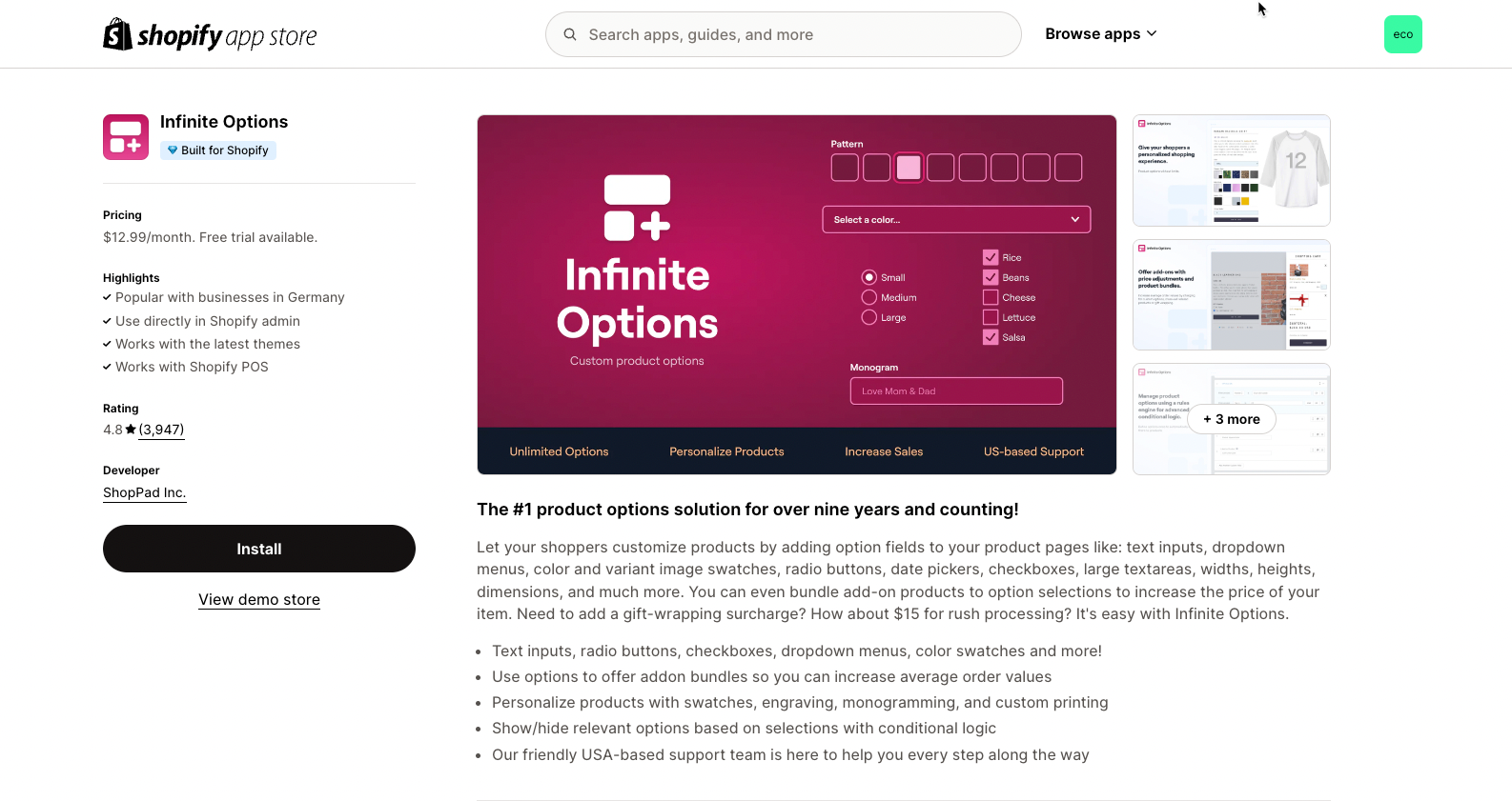 Infinite Options | EComposer Landing Page Builder