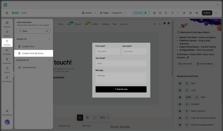 Contact Form by EComposer | EComposer Landing Page Builder
